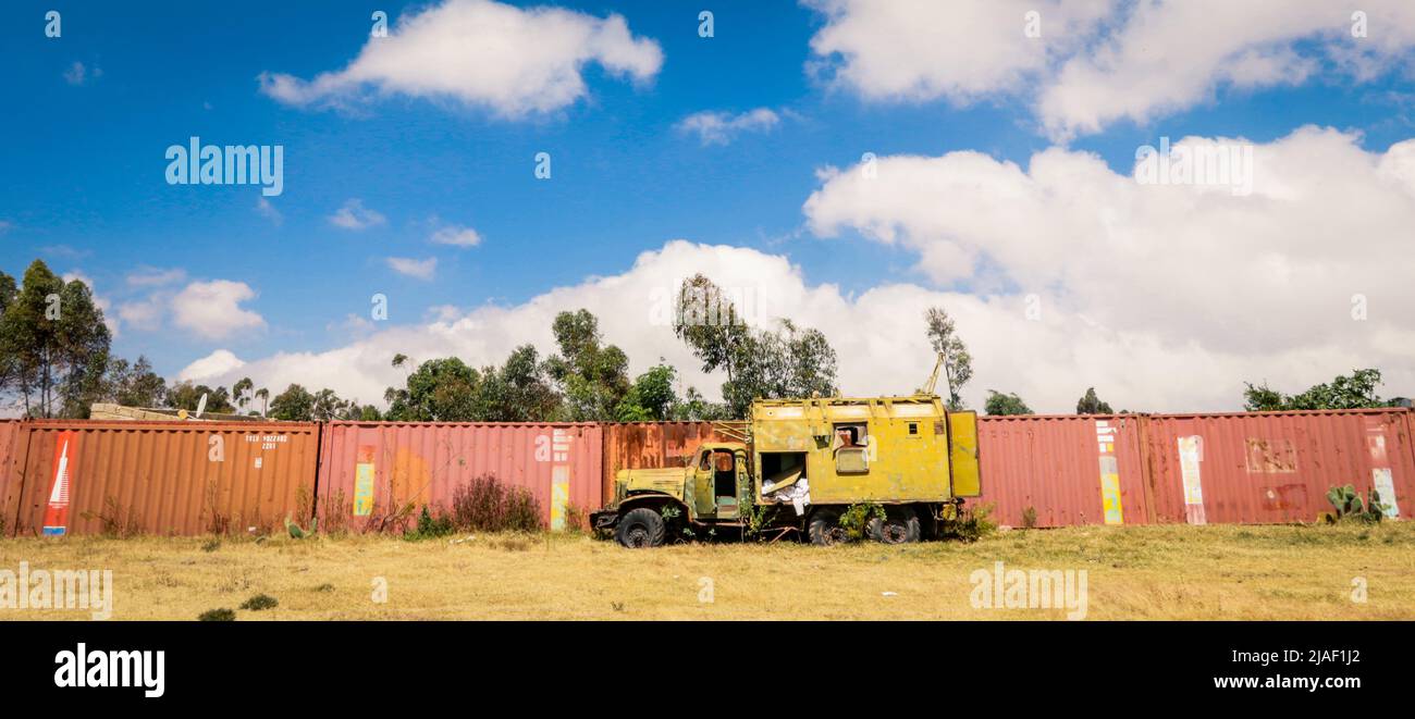 Abandoned Army Tanks on the Tank Graveyard in Asmara, Eritrea Stock ...