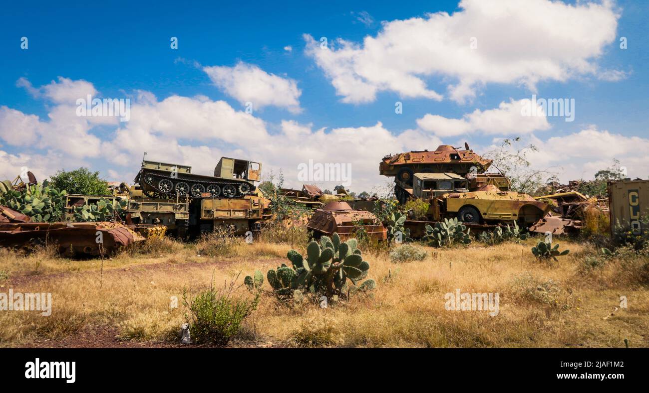 Abandoned Army Tanks on the Tank Graveyard in Asmara, Eritrea Stock ...