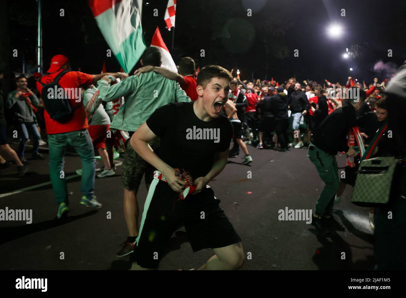 Monza fans celebrate the first historic promotion of Monza Calcio to ...