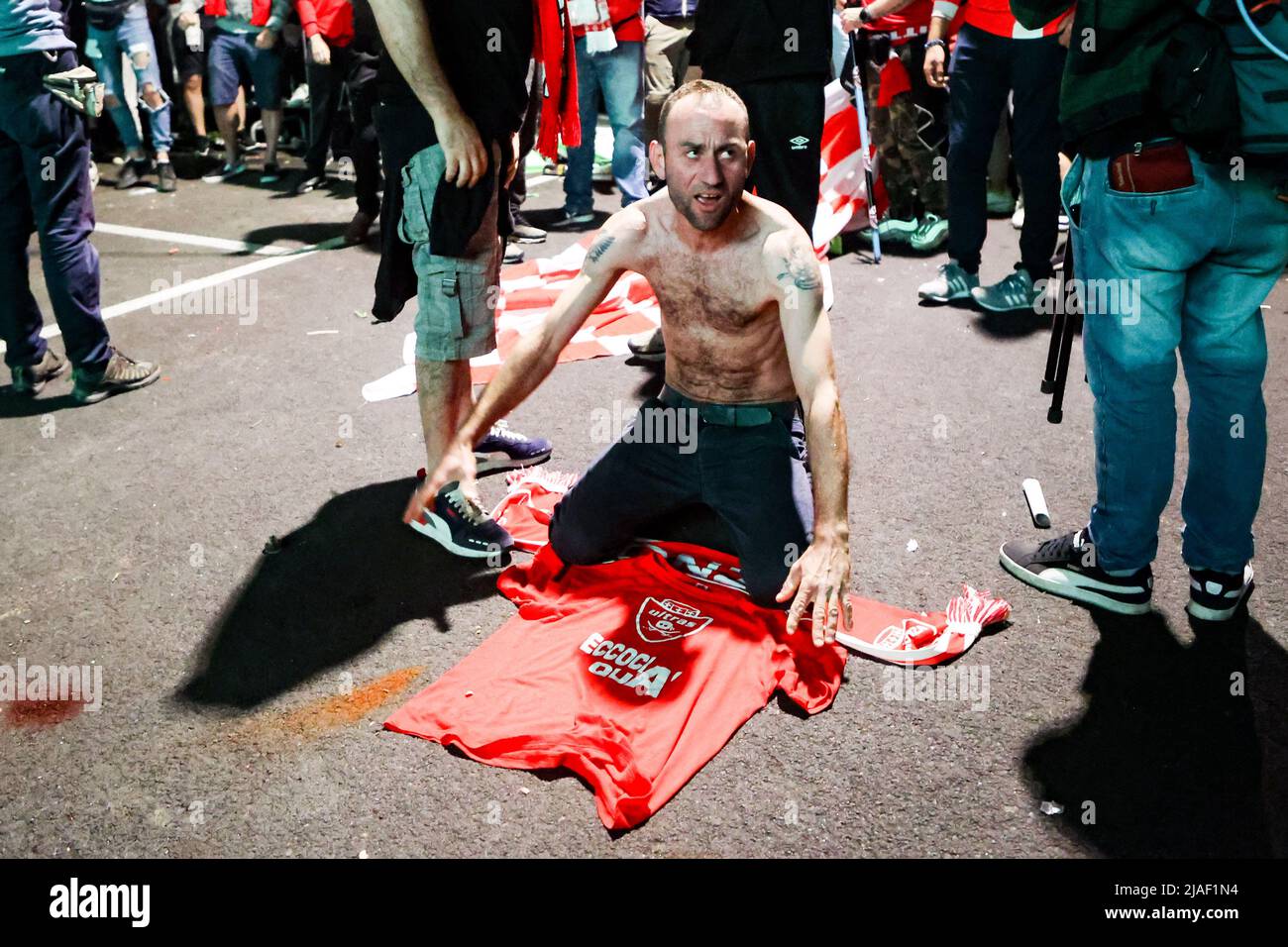 Monza fans celebrate the first historic promotion of Monza Calcio to ...