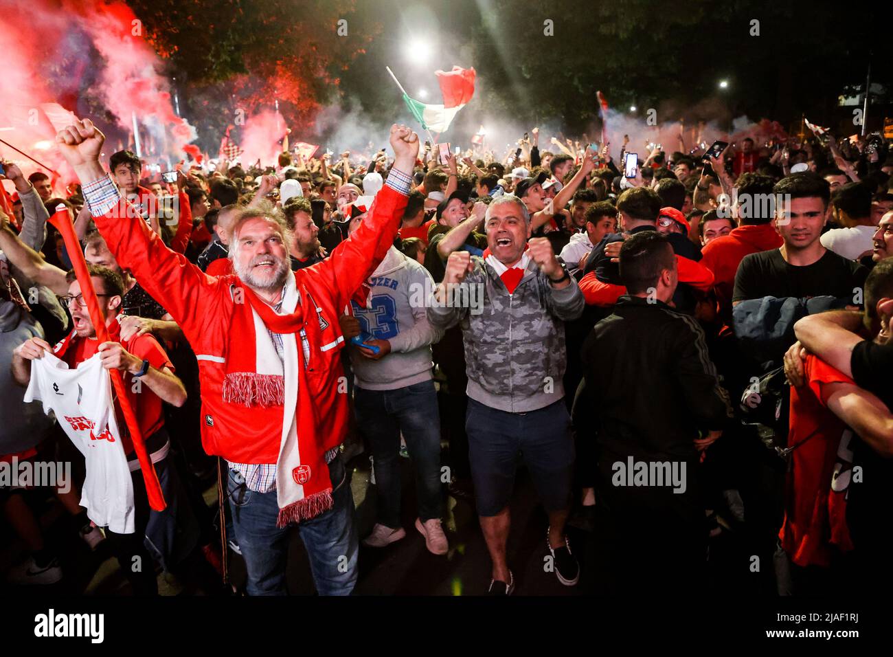 Monza fans celebrate the first historic promotion of Monza Calcio to ...
