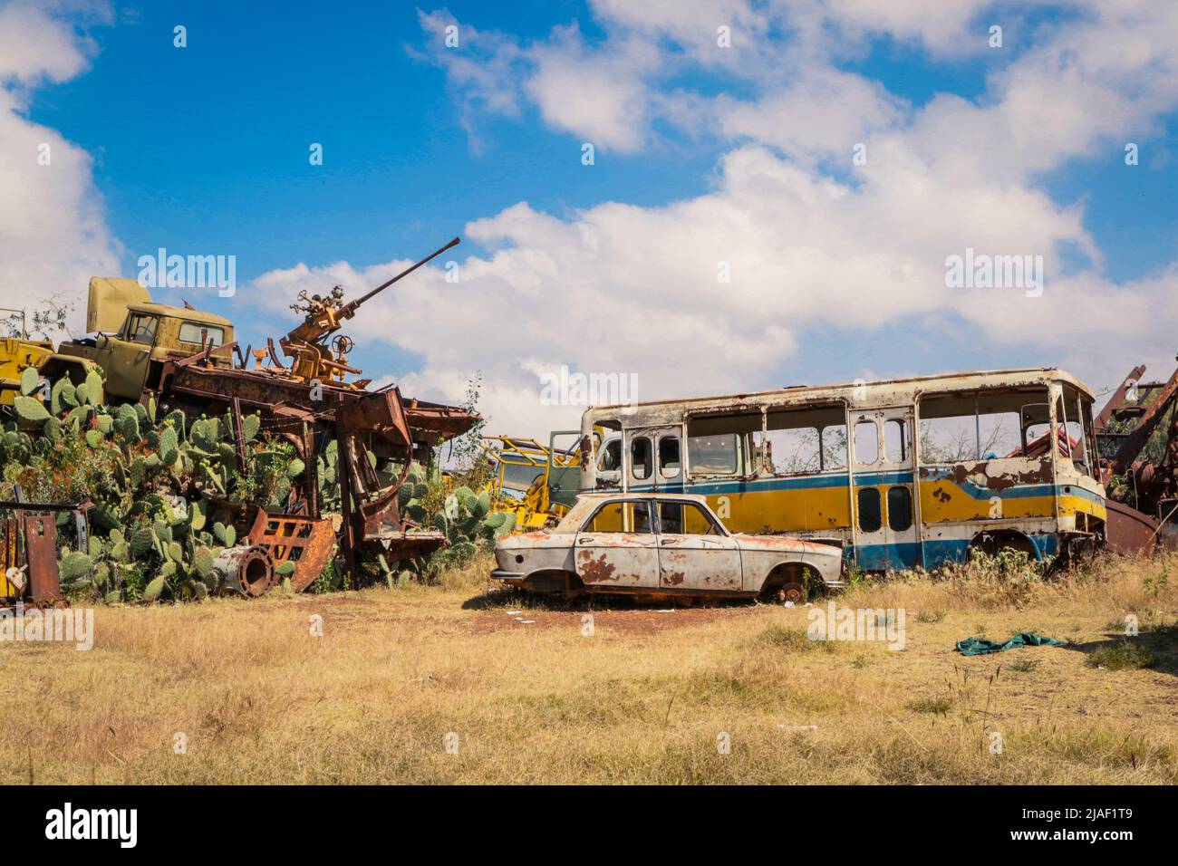 Abandoned Army Tanks on the Tank Graveyard in Asmara, Eritrea Stock ...