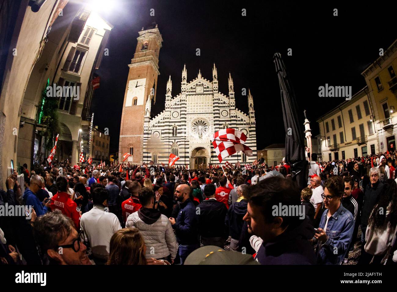 Monza fans celebrate the first historic promotion of Monza Calcio to ...