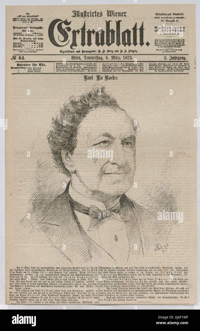 Karl La Roche. ". Karl von La Roche, actor and singer (" Illustrirted ...