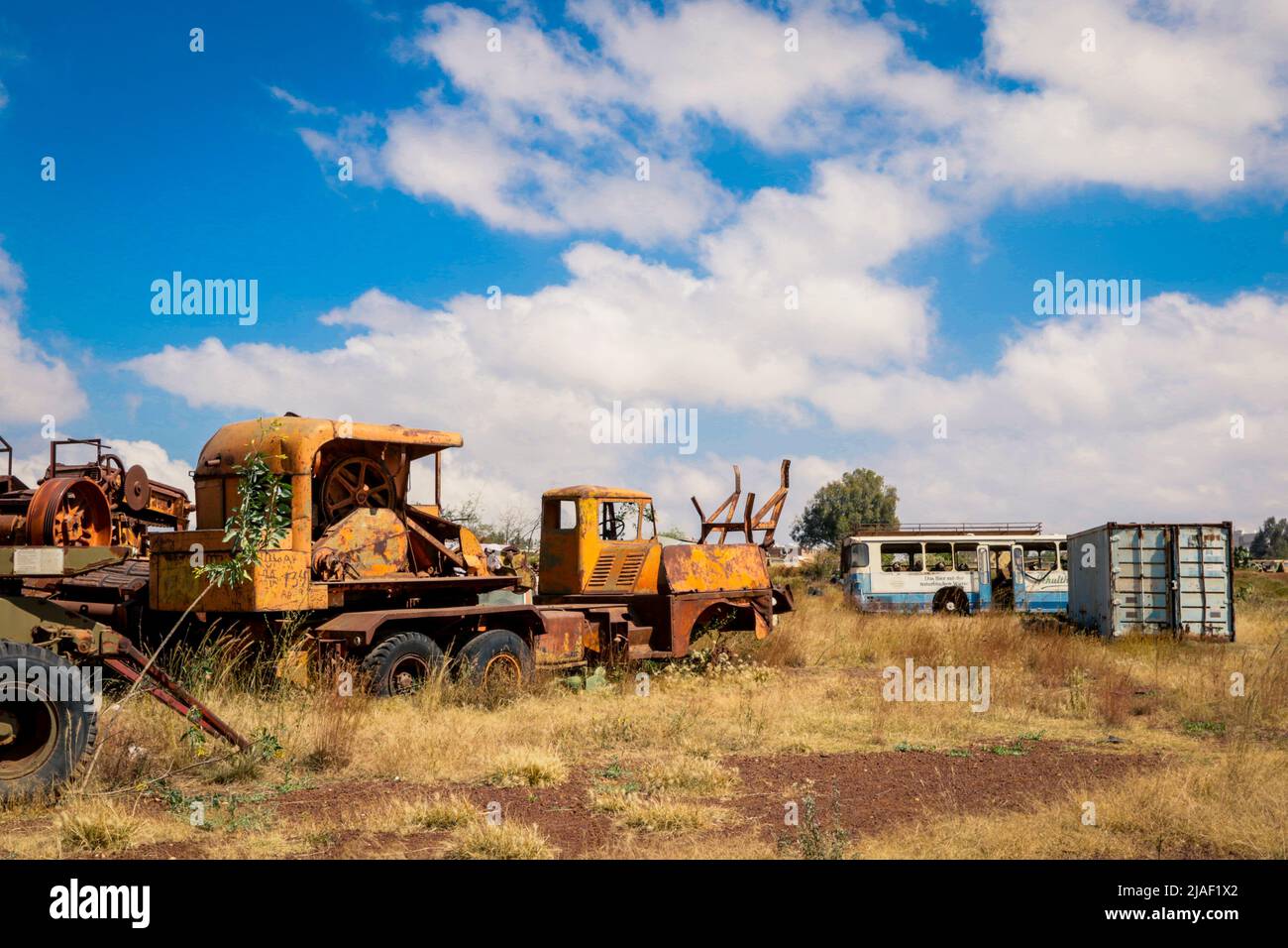 Abandoned Army Tanks on the Tank Graveyard in Asmara, Eritrea Stock ...