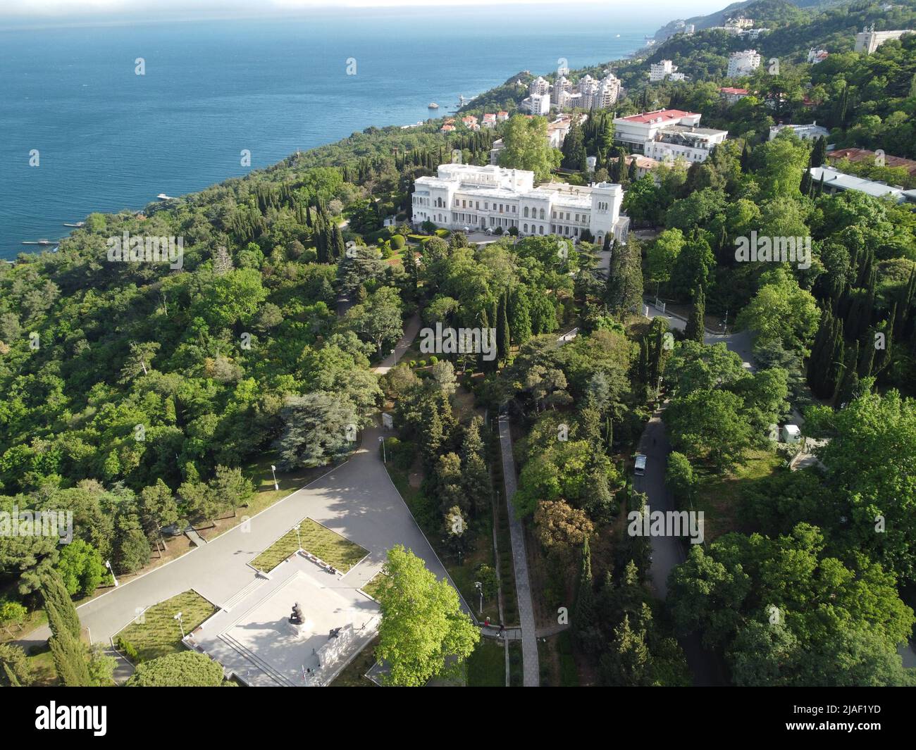 Aerial View of Livadia Palace - located on the shores of the Black Sea ...