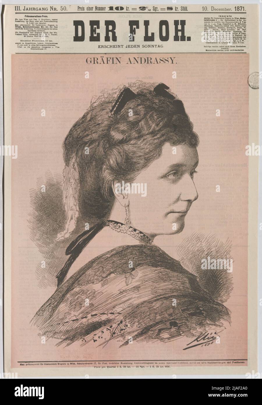 Countess Andrassy (title page of "Der Floh"). Karl Klic (1841-1926 ...