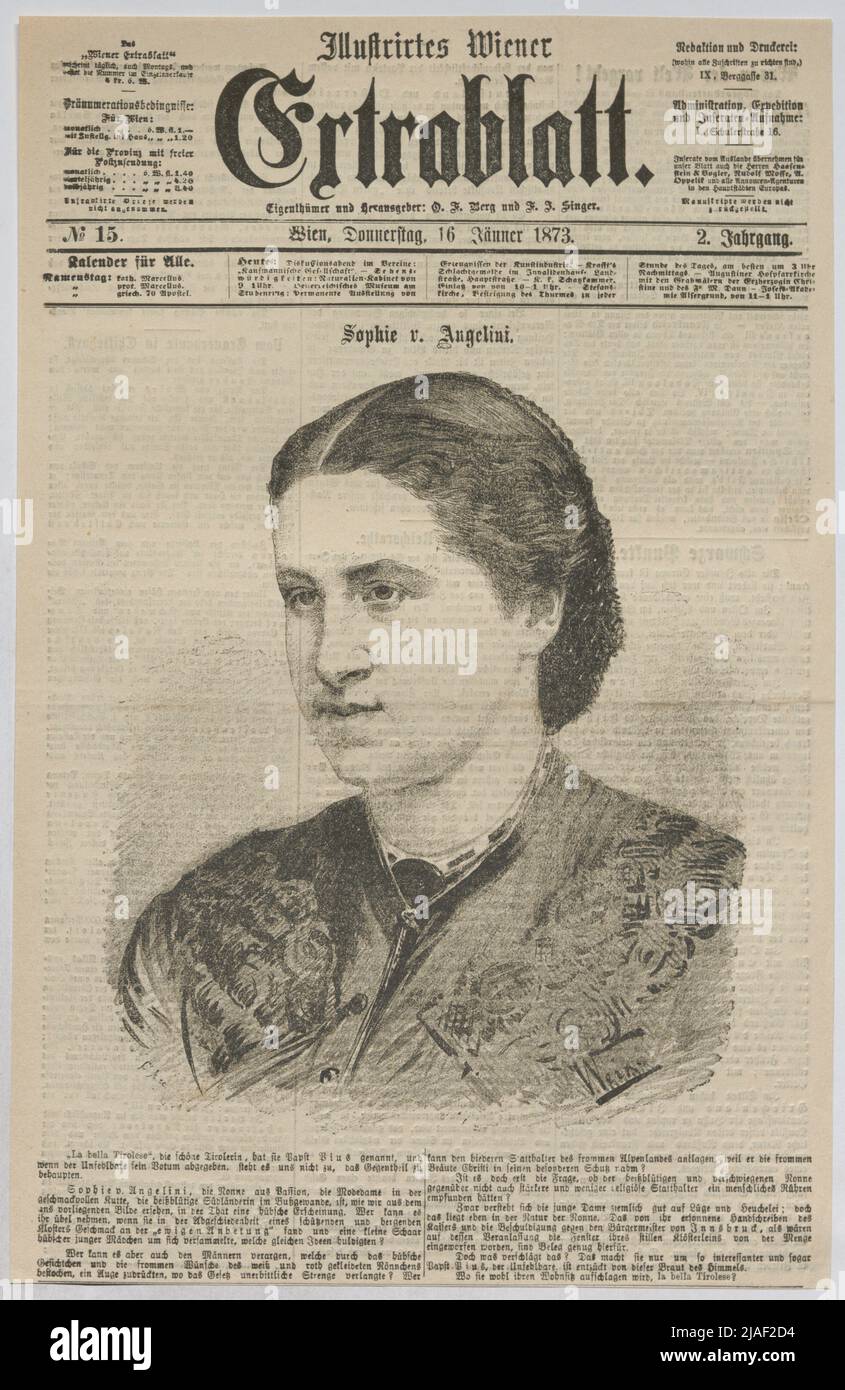 Sophie v. Angelini (title page of "Illustrirted Wiener Extrablatt ...