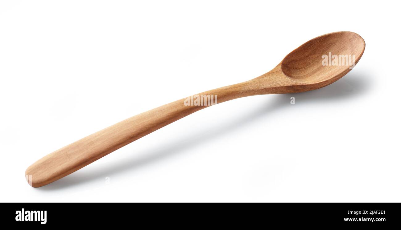 new empty wooden spoon isolated on white background Stock Photo - Alamy