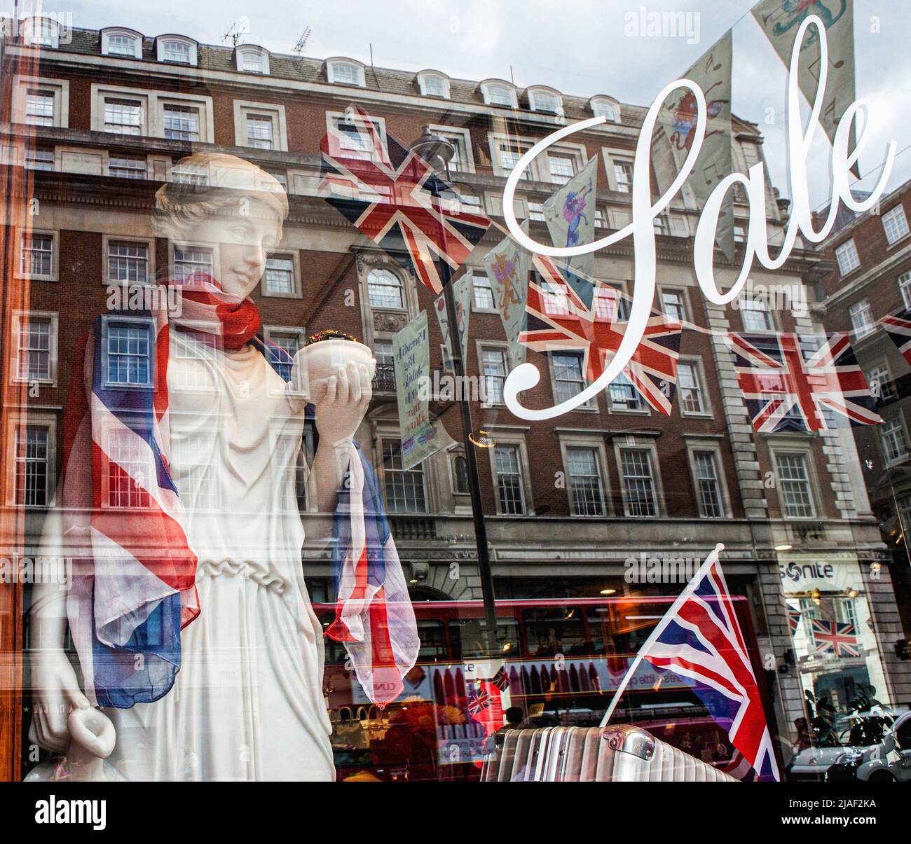 UK, London - 1st June 2012: Shop display window decorated with Union ...