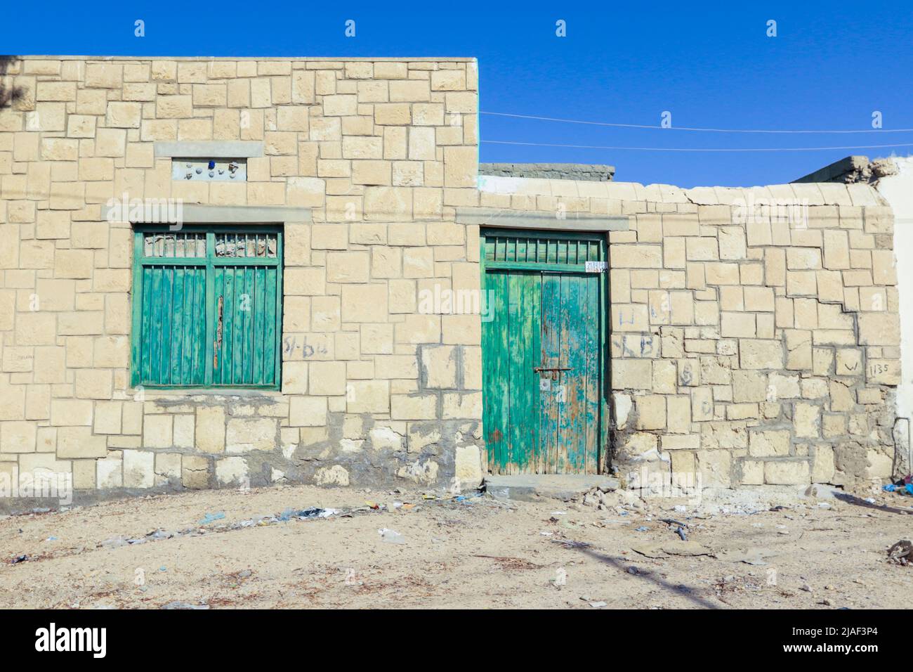 Interesting View to an Old and Ruined Somalian Houses and Building of ...