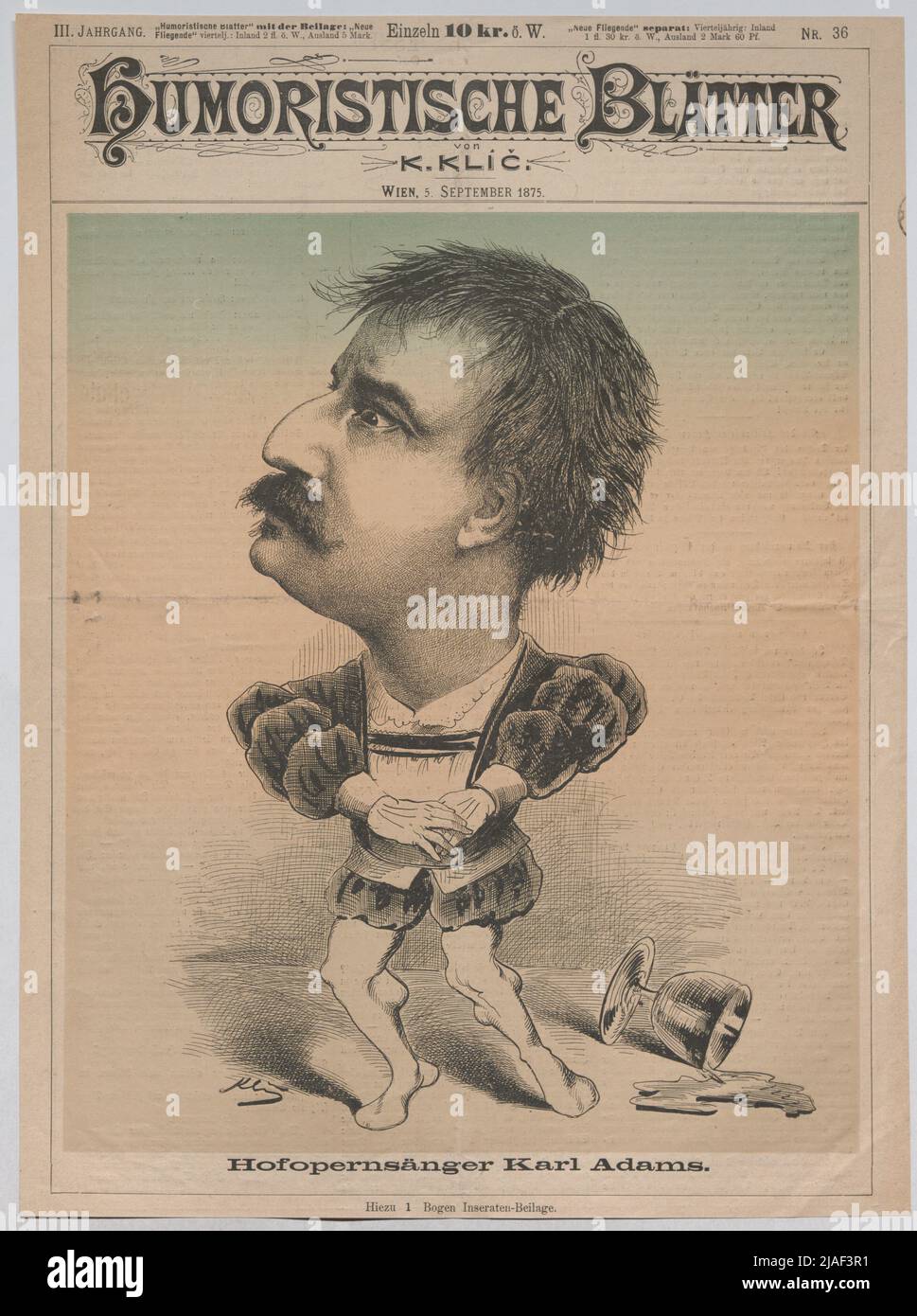 Karl Adams, court opera singer (title page of "humorous leaves"). Karl ...