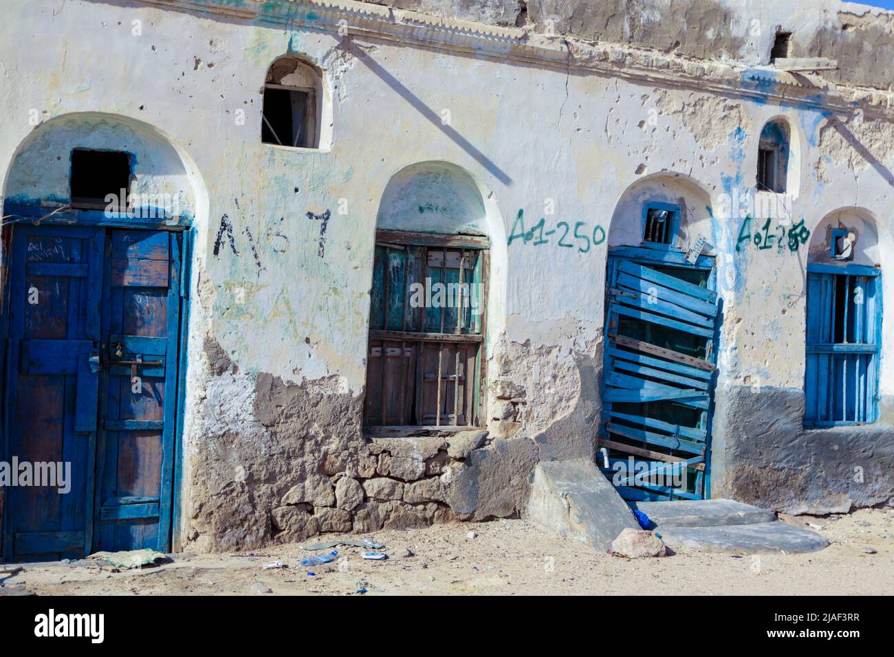 Interesting View to an Old and Ruined Somalian Houses and Building of ...