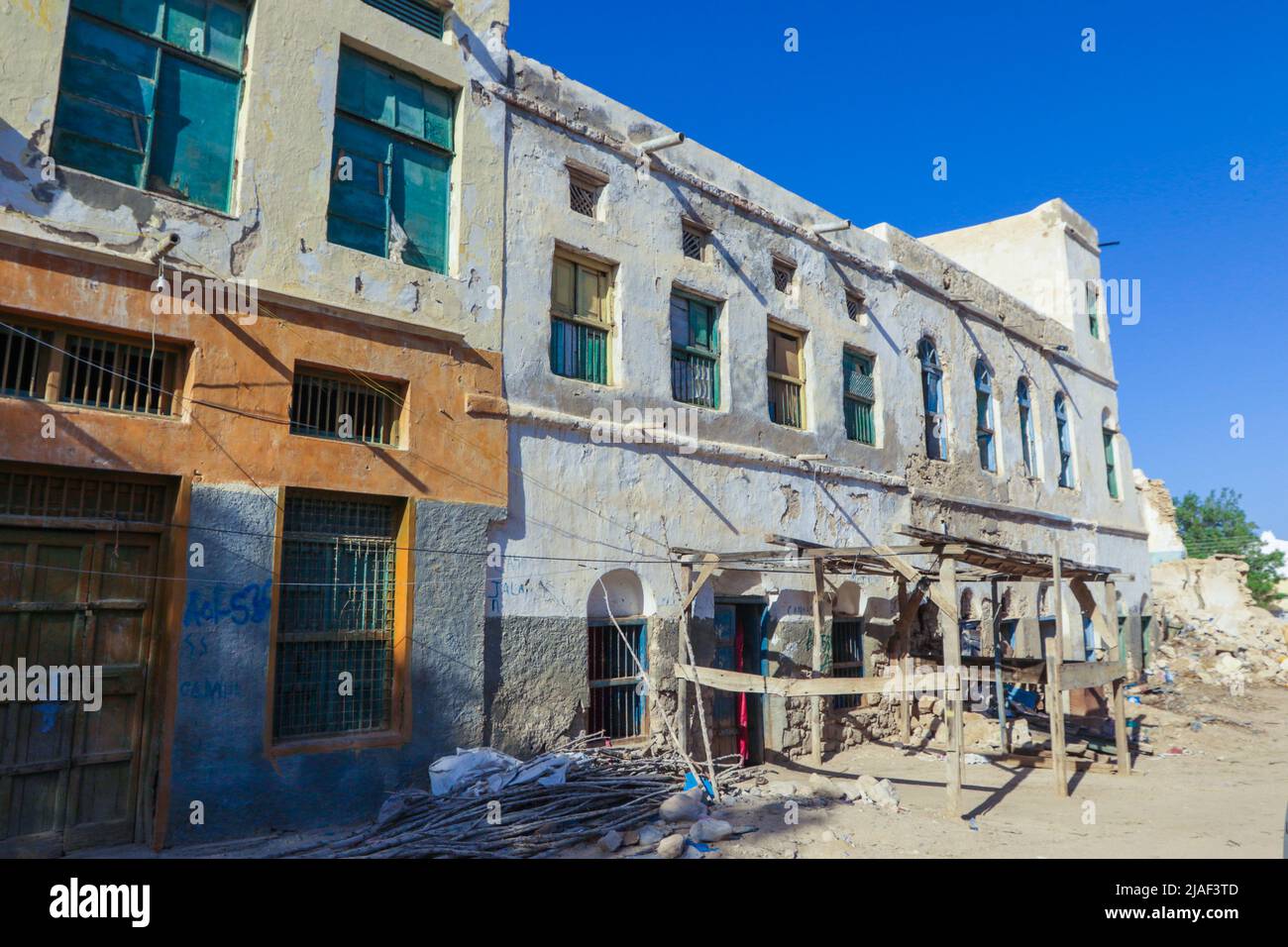 Interesting View to an Old and Ruined Somalian Houses and Building of ...
