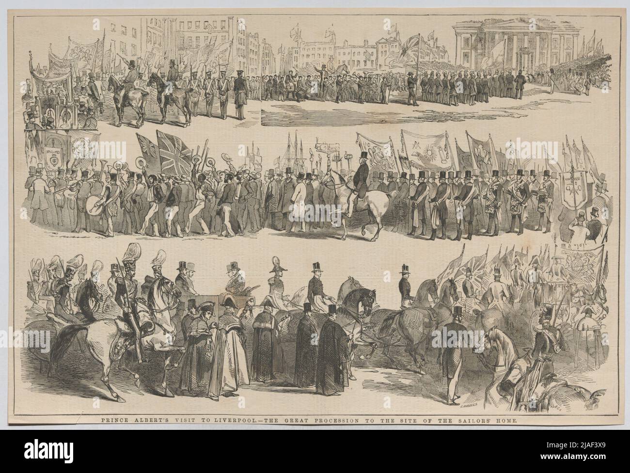 Prince Albert`s Visit to Liverpool; The great Procession to the Site of ...