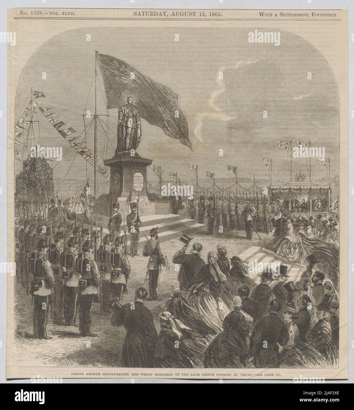 Prince Arthur Inaugurating The Welsh Memorial of the Late Prince ...