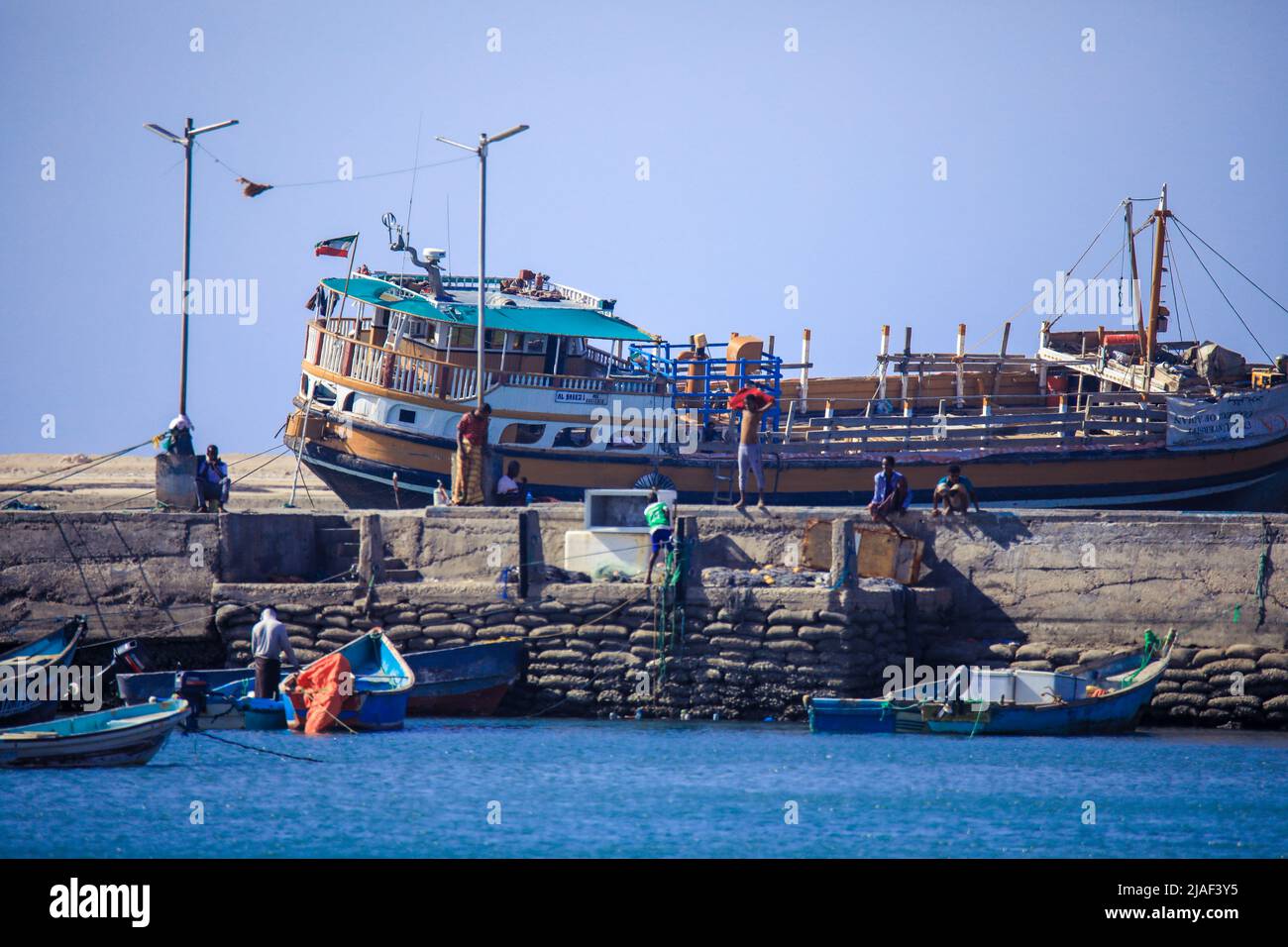 Old, Rusted and Colorful Fishing Boats and Ships in the Somalian ...