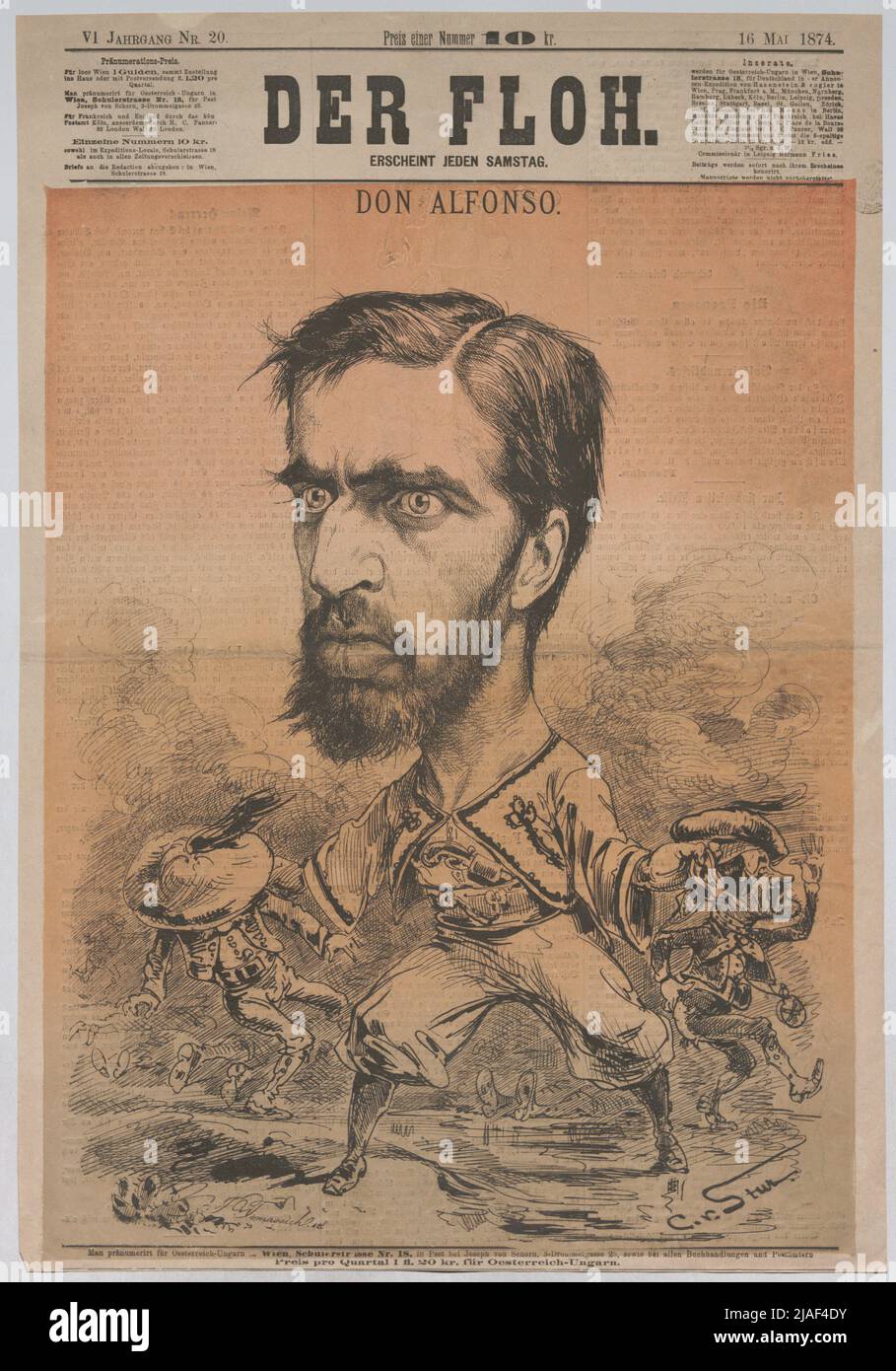 Alfons XII., King of Spain, Don Alfonso (title page of "Der Floh ...