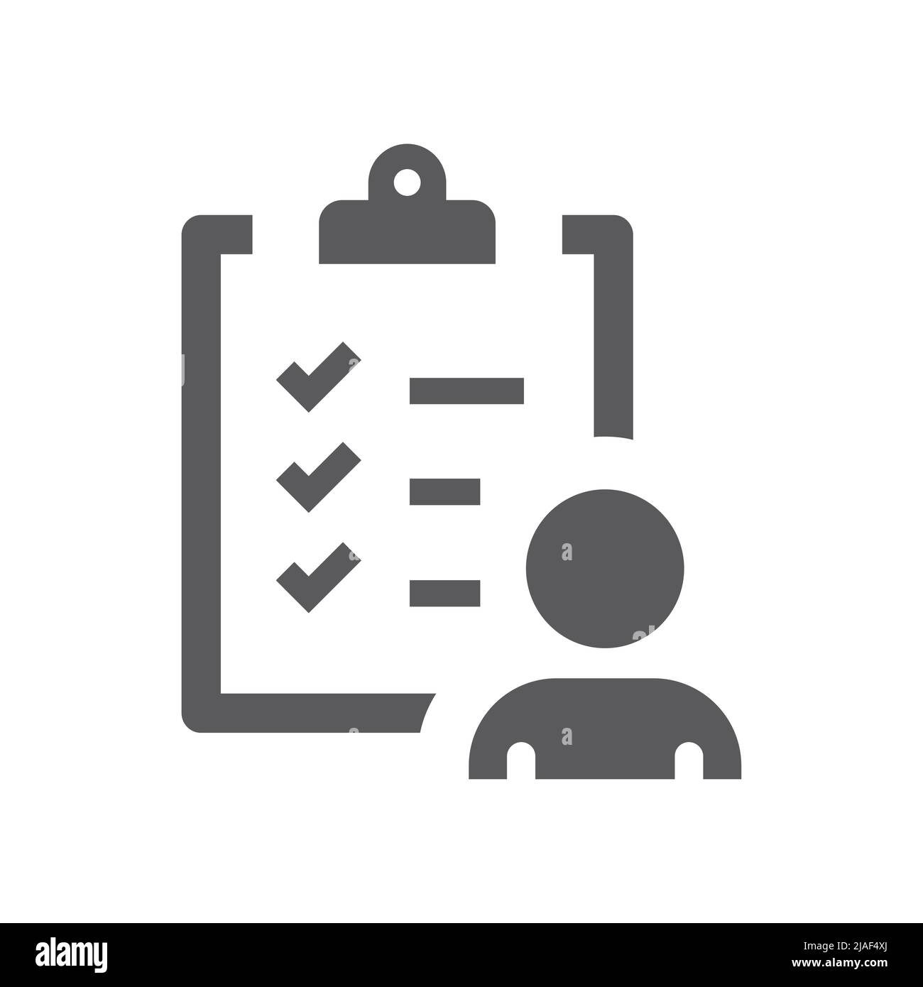 Clipboard, checkmark and person vector icon. To do, task management ...