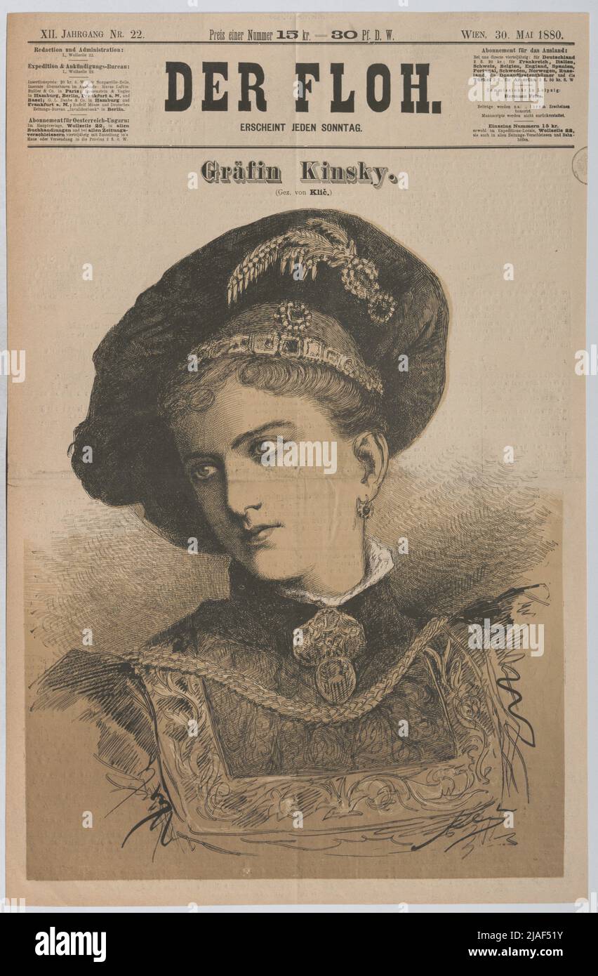 Countess Kinsky (title page of "Der Floh"). Karl Klic (1841-1926 ...
