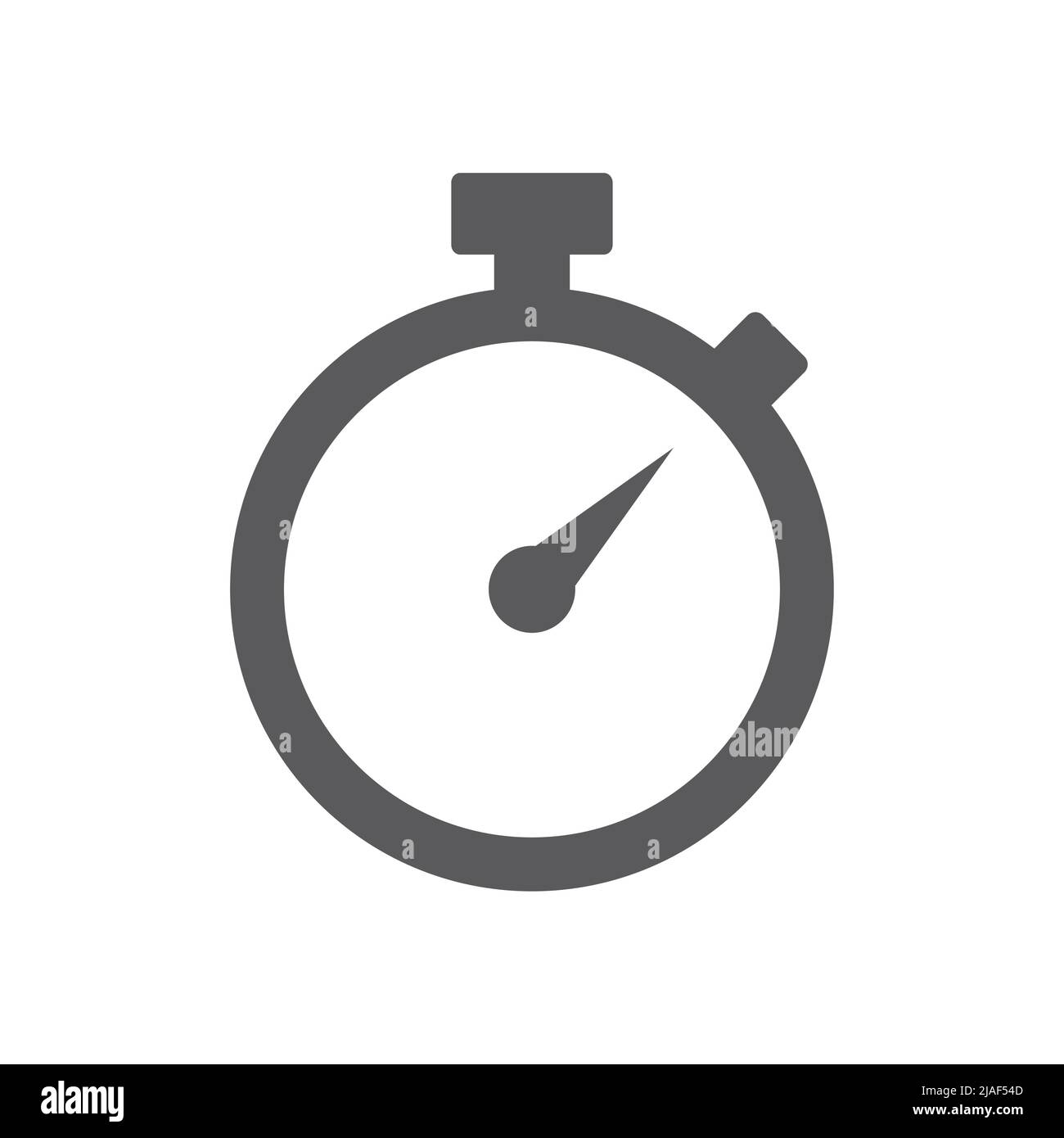 Stopwatch Timer Black Vector Icon Clock Chronometer Filled Symbol