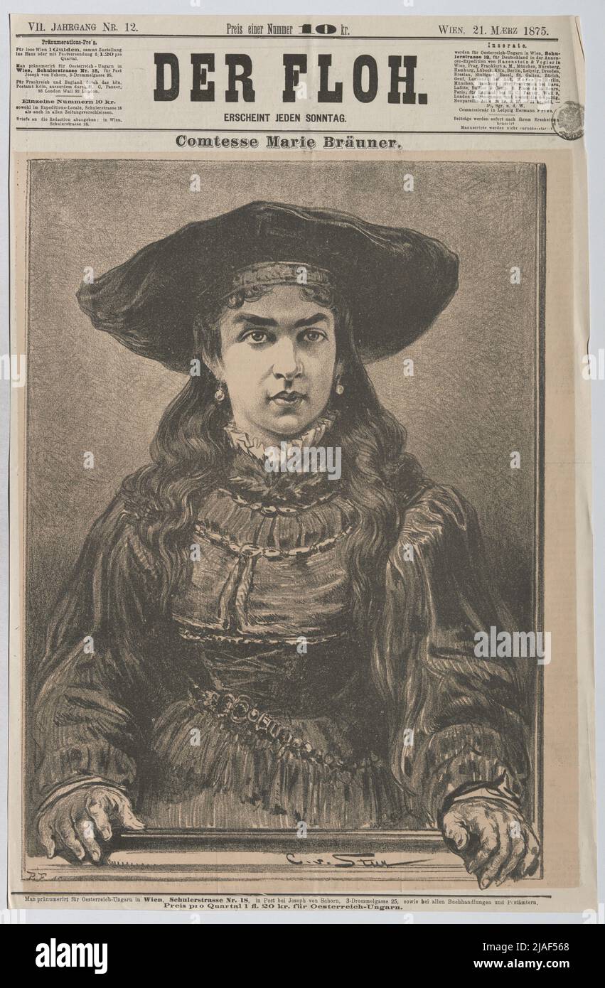 Comtesse Marie Bräuner (title page of "Der Floh"). Carl von Stur (1840 ...