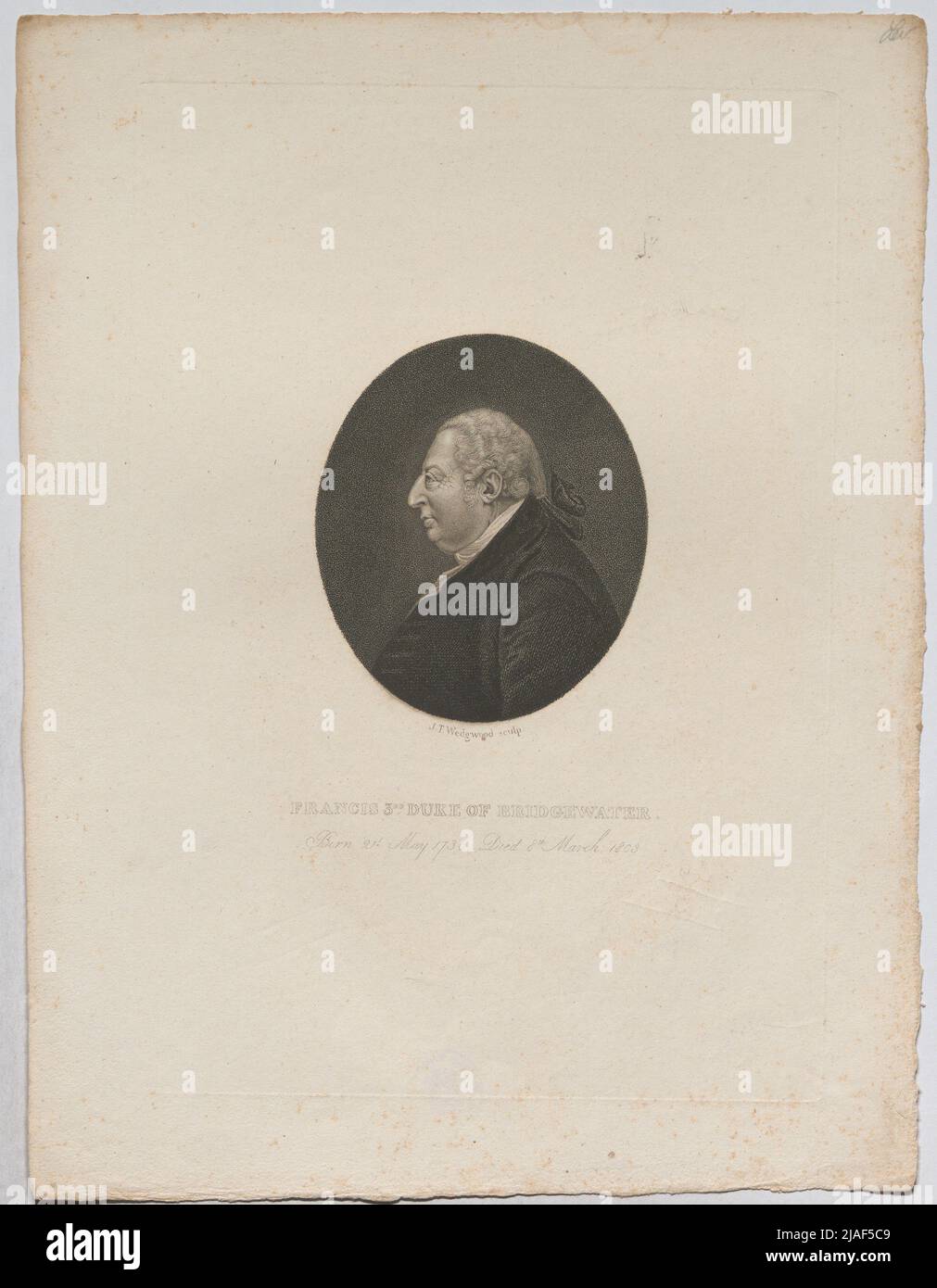 FRANCIS 3rd. DUKE OF BRIDGEWATER. Born 21 May 1736, Died 8th March 1803 ...