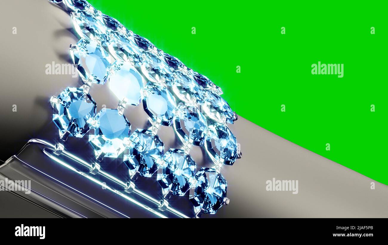 jewelry bracelet with blue diamond or topaz gems on chroma key screen ...