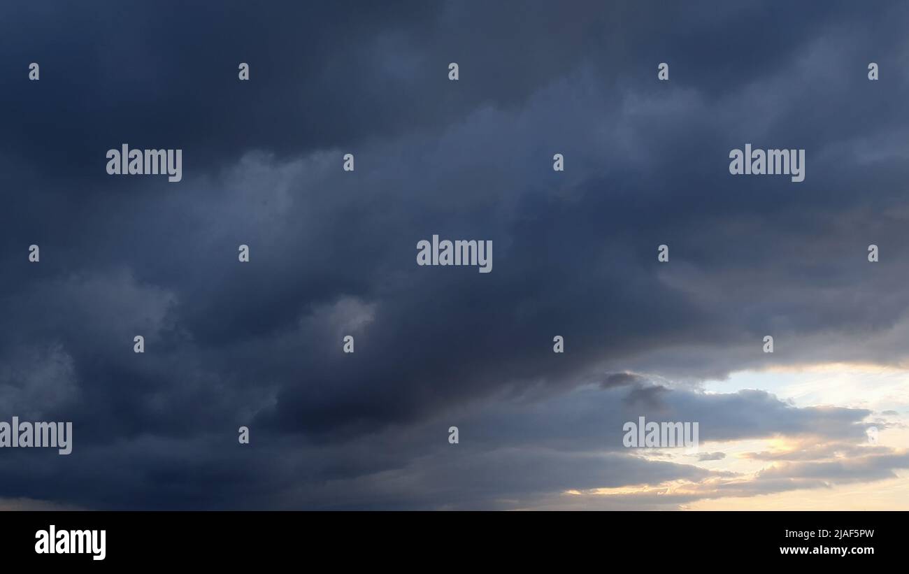 massive grey and blue overcast clouds bg for weather forecast ...