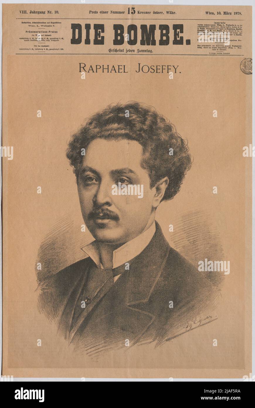 Raphael Joseffy. ". Rafael Joseffy, pianist (title page of" Die Bomb ...