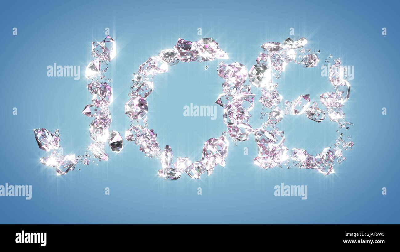 job - diamond text on light blue background - abstract 3D illustration ...