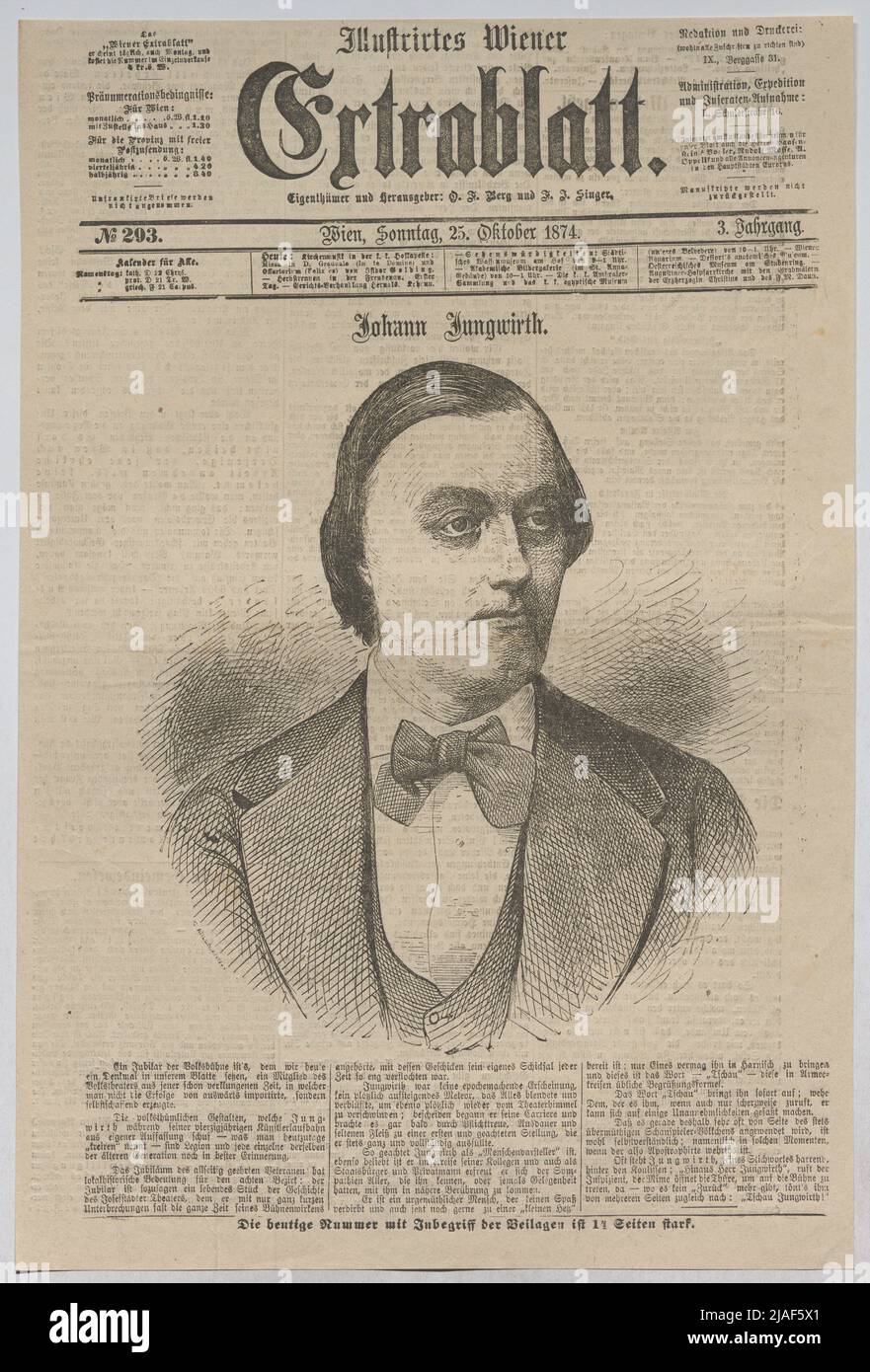 Johann Jungwirth. ". Johann Jungwirth, Volkstheater actor ...