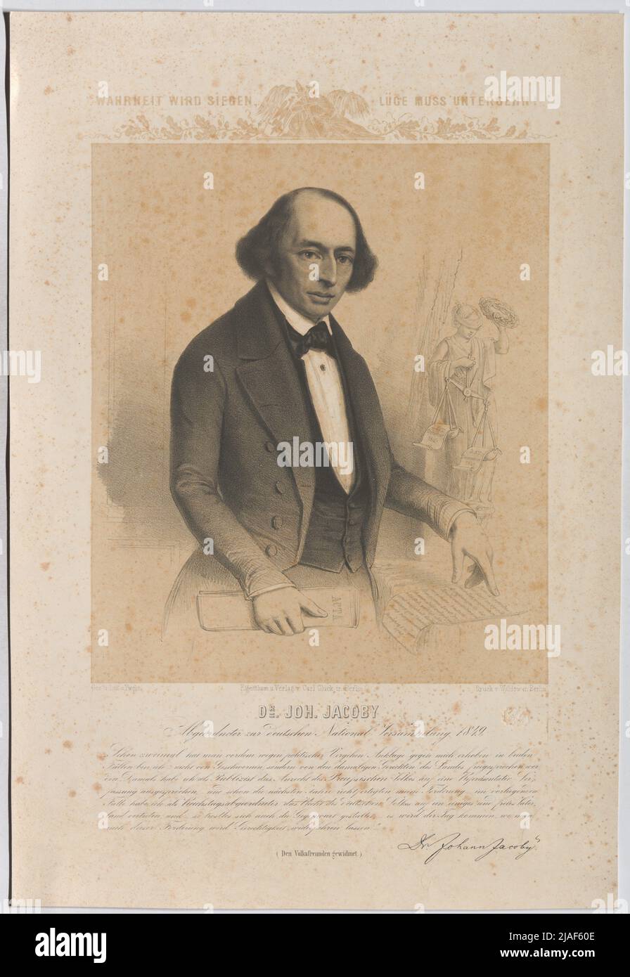 Dr. Joh. Jacoby MP to the German National Assembly in 1849 Stock Photo ...