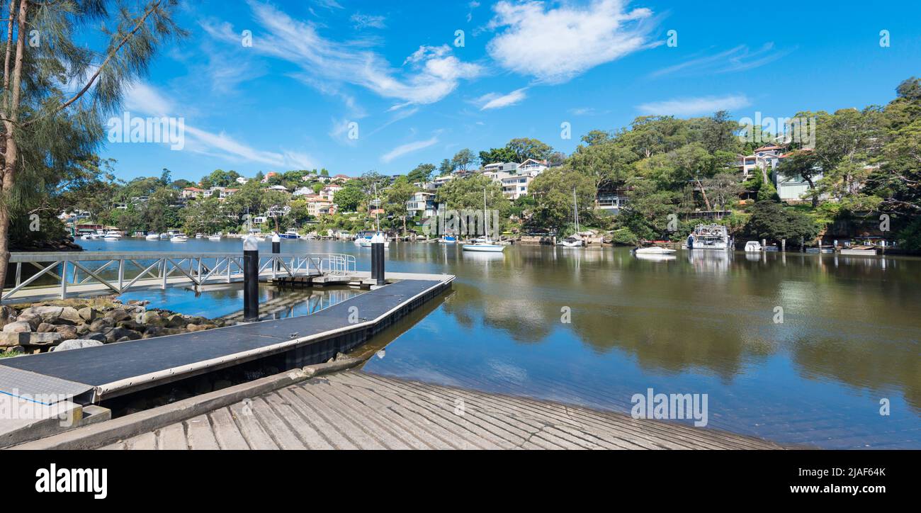 A panoramic image of the boat ramp and pontoon at Tunks Park and Middle ...