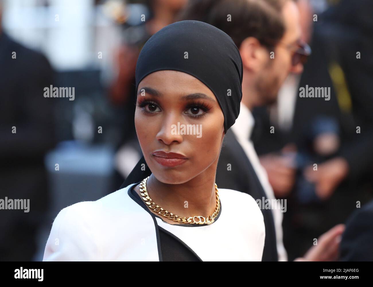 Cannes, France. 27th May, 2022. Ikram Abdi arriving on the red carpet ...