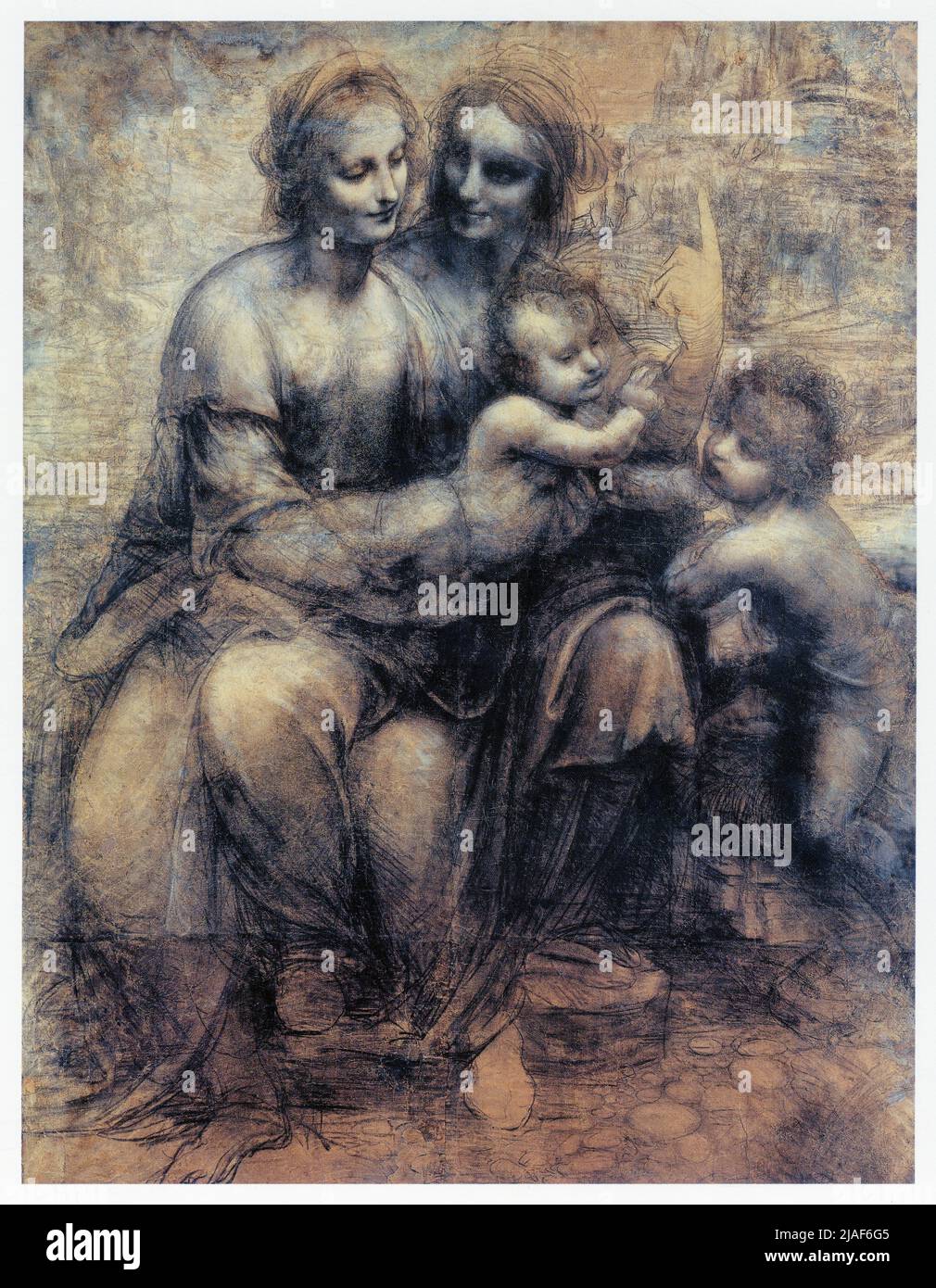 LEONARDO DA VINCI.BURLINGTON HOUSE CARTOON.MARY,CHRIST,ST.ANNE AND THE ...