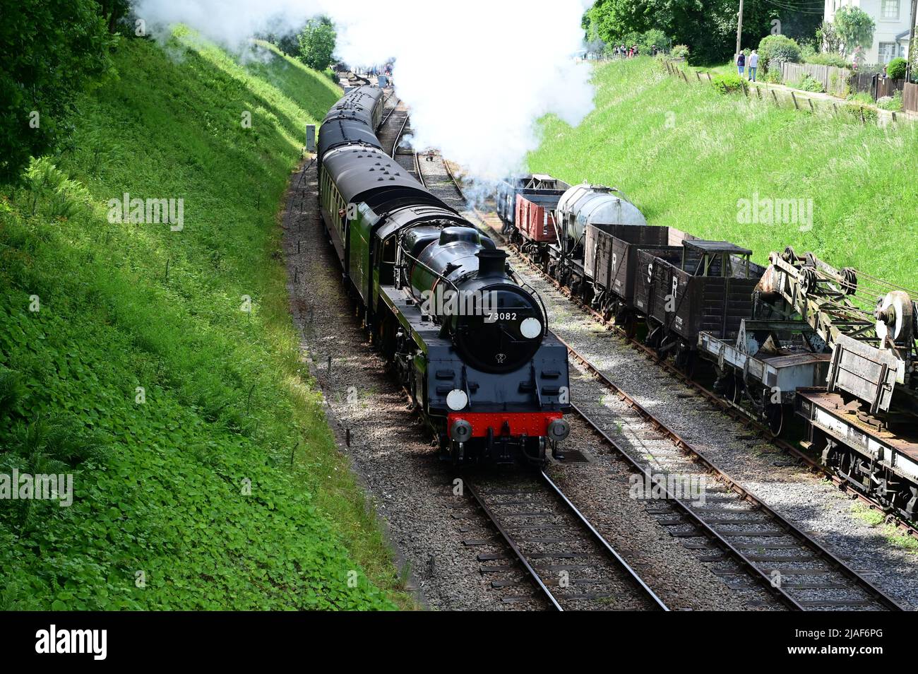 BR Standard Class 5 73082 Camelot pulling a passenger train on The ...