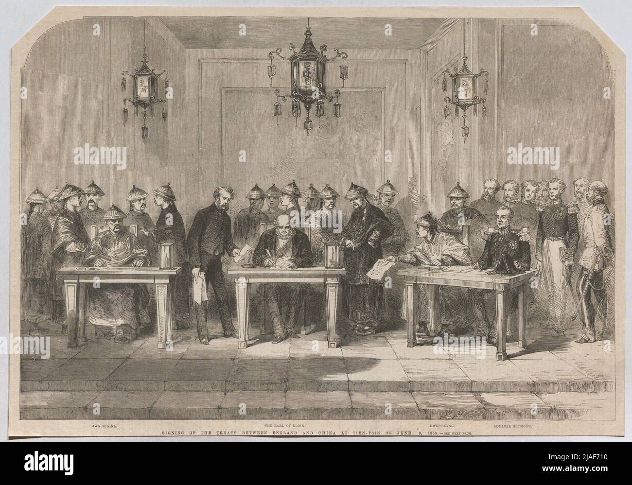 Signing of the Treaty Between England and China at Tien-Tsin on June 6 ...