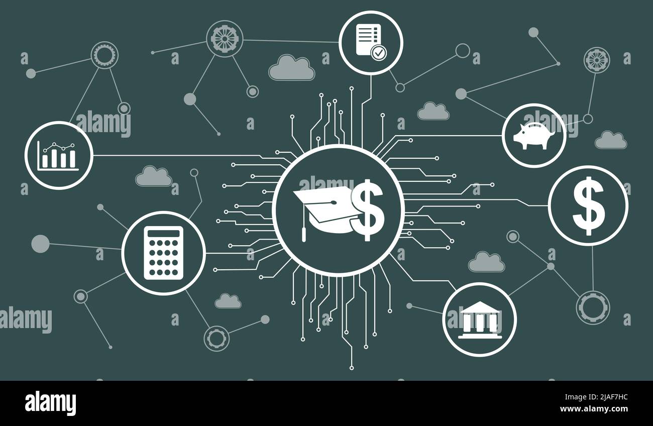 Concept of fafsa with connected icons Stock Photo - Alamy