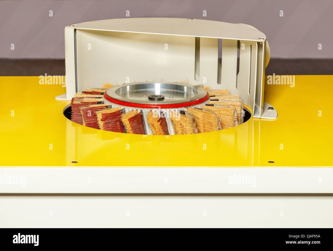 Brush sanding retractable head with abrasive petals surface sanding in ...