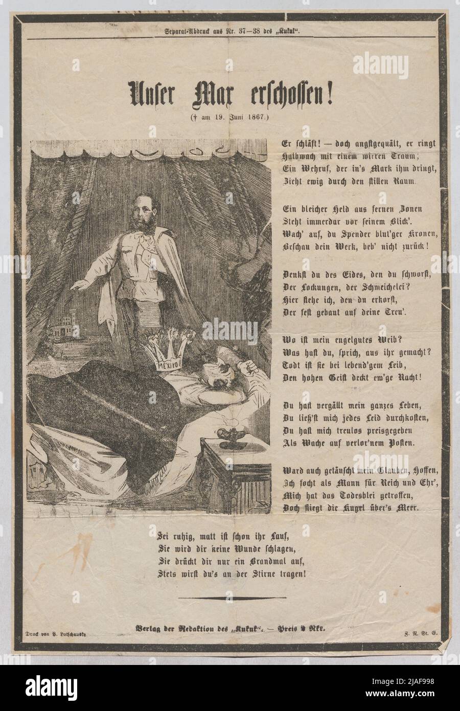 Our Max shot! ". Emperor Maximilian I of Mexico on the bed of Napoleon ...