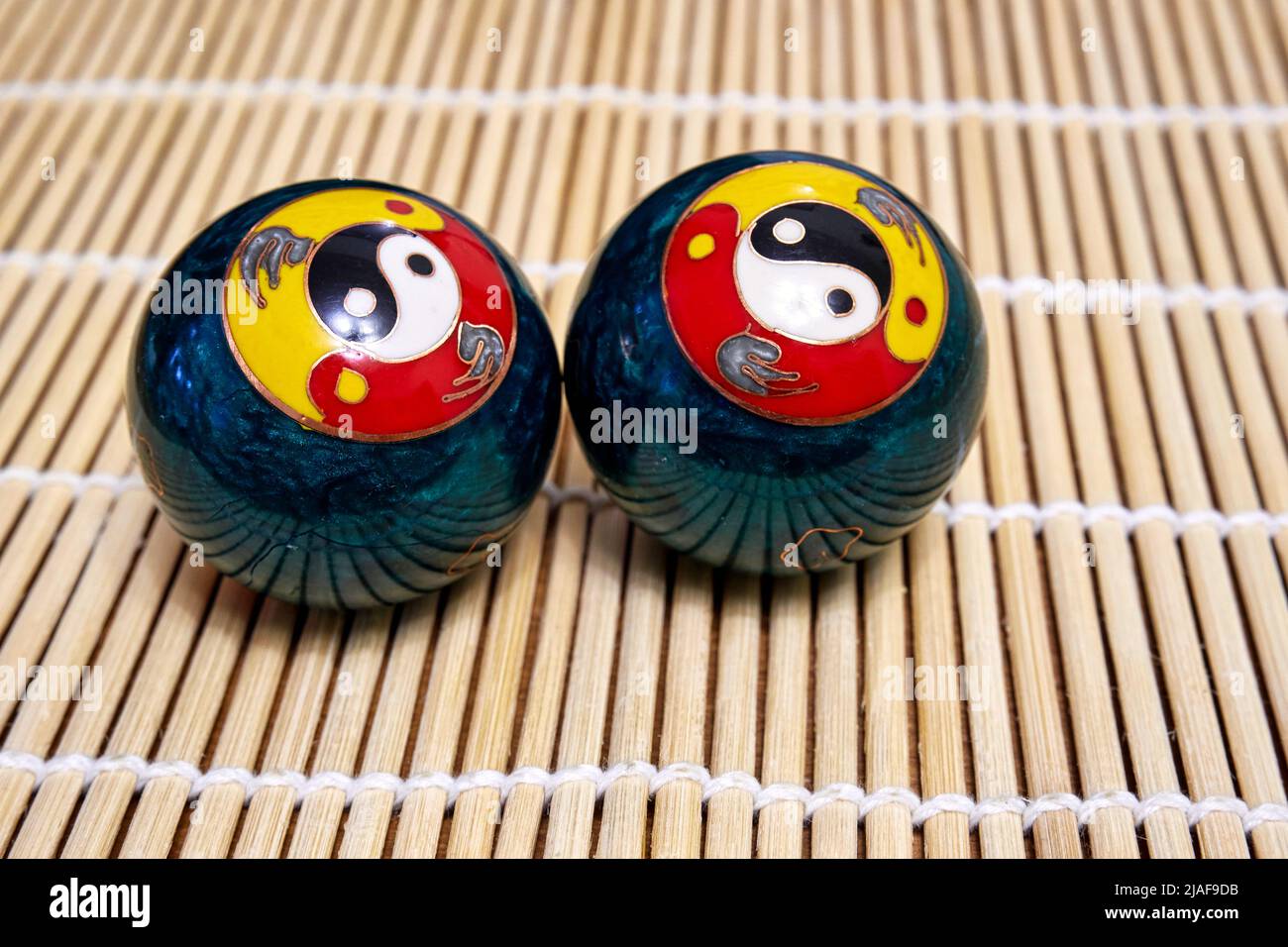 Chinese balls for meditation close up Stock Photo - Alamy