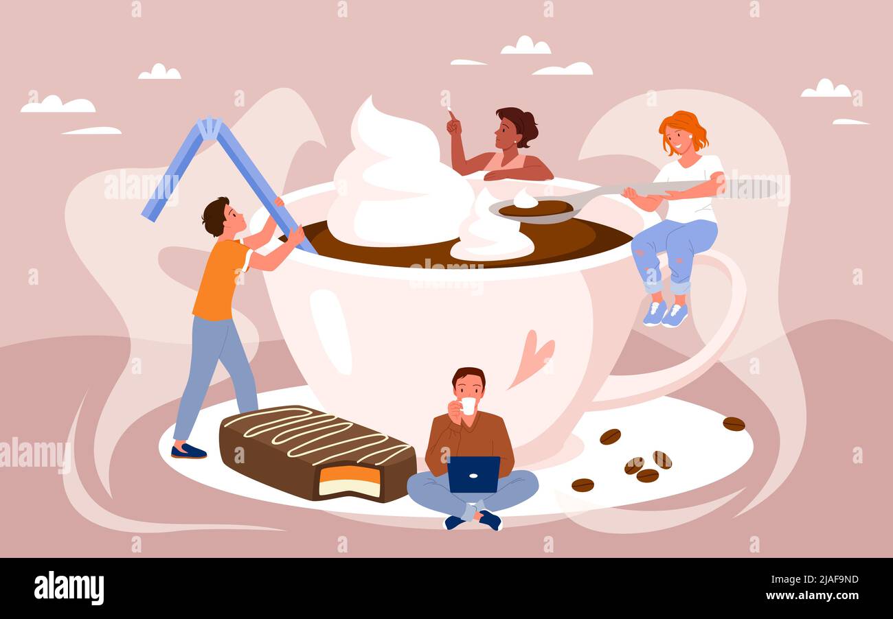 Big cup of coffee at work Stock Vector Images - Alamy