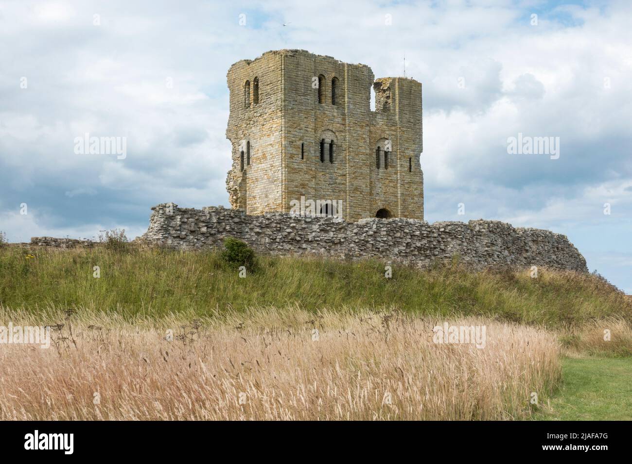 The remains of the 12th-century keep (Great Tower), Scarborough Castle ...