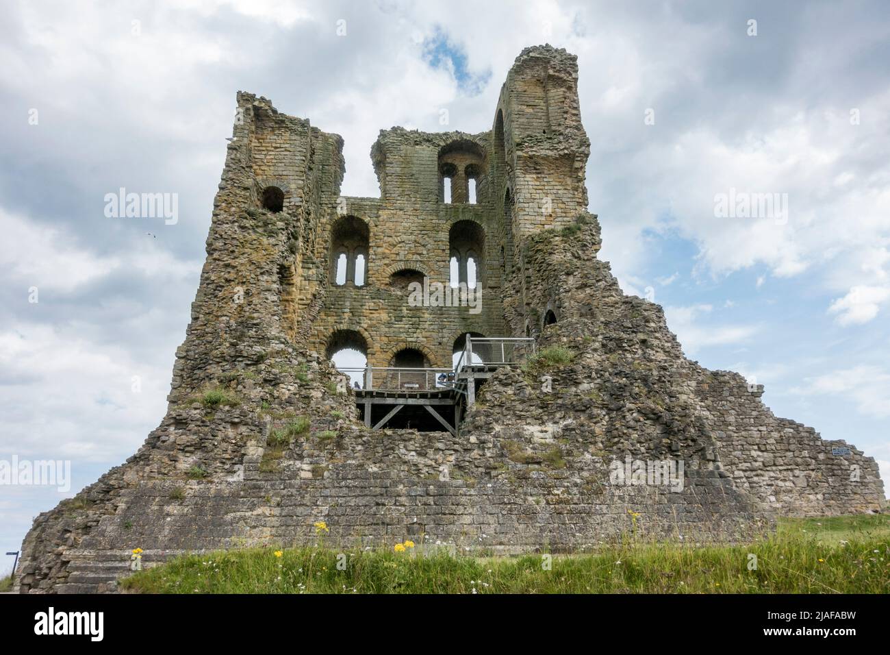 The remains of the 12th-century keep (Great Tower), Scarborough Castle ...