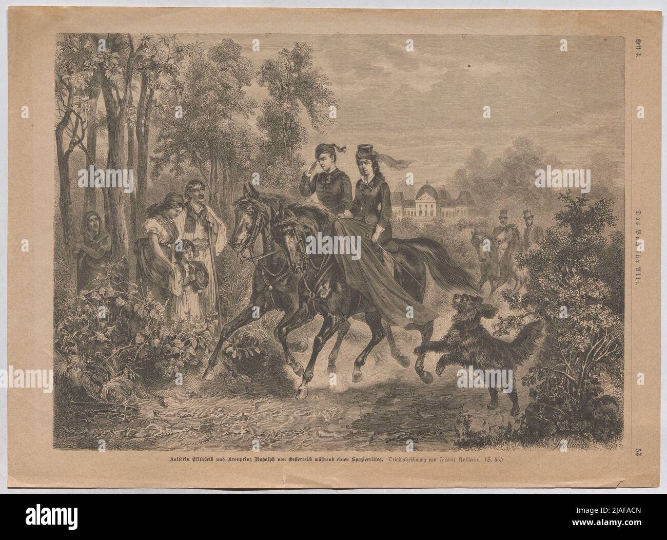 Empress Elisabeth and Crown Prince Rudolph von Oesterreich during a ...