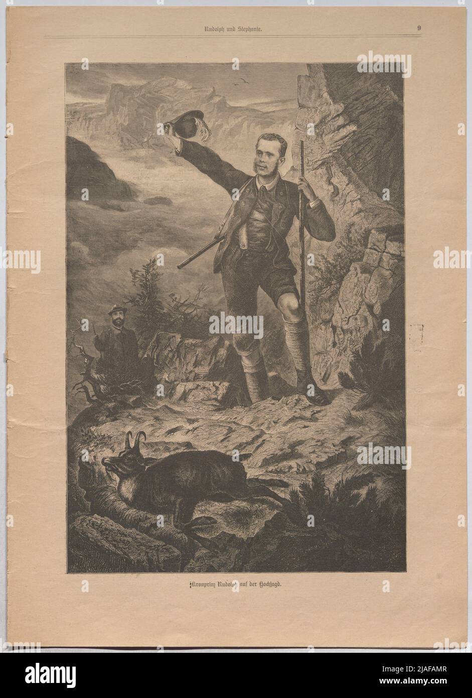 Crown Prince Rudolph on high hunt; Crown Prince Rudolph in the folk ...