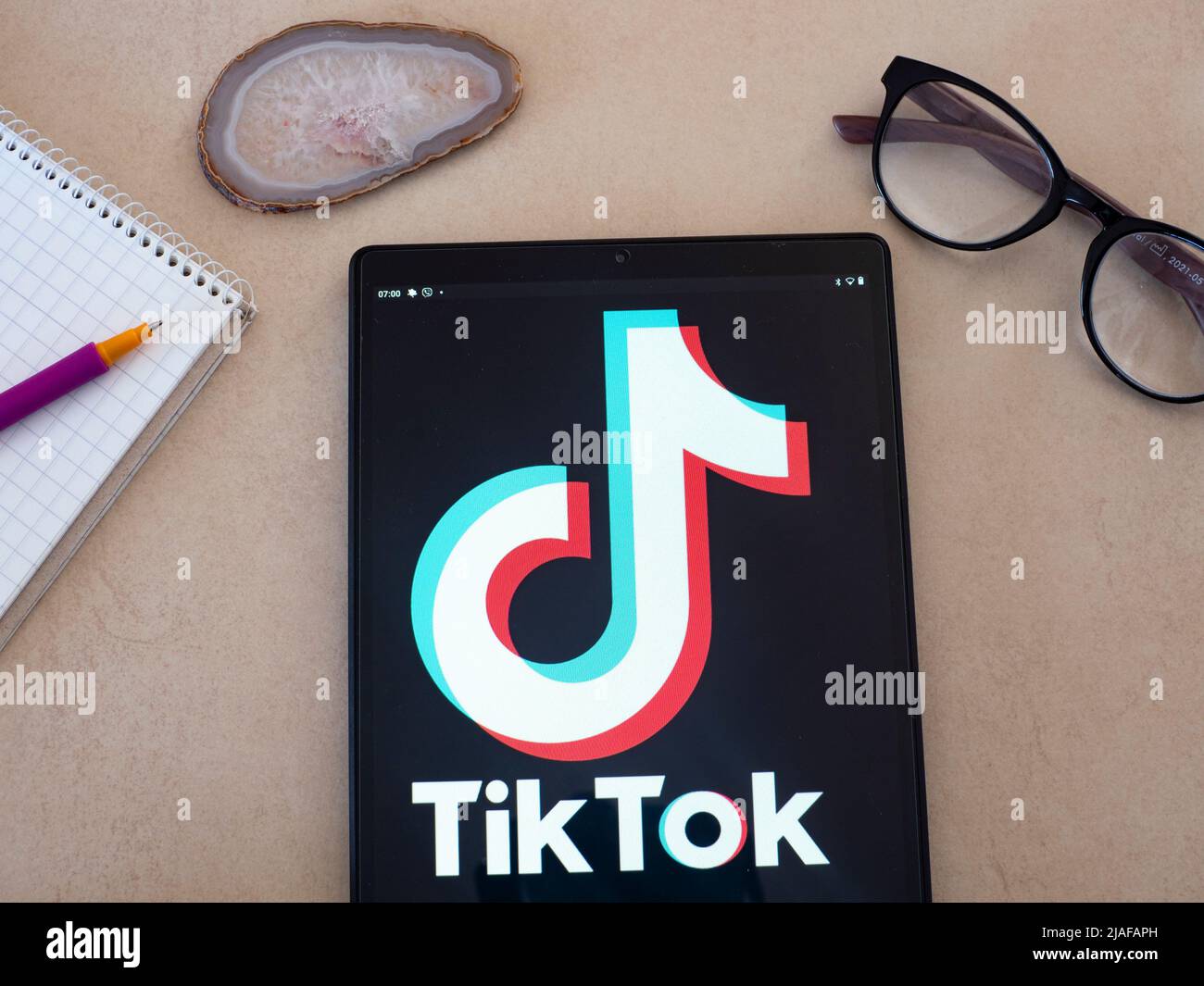 In this photo illustration TikTok / Douyin logo seen displayed on a ...