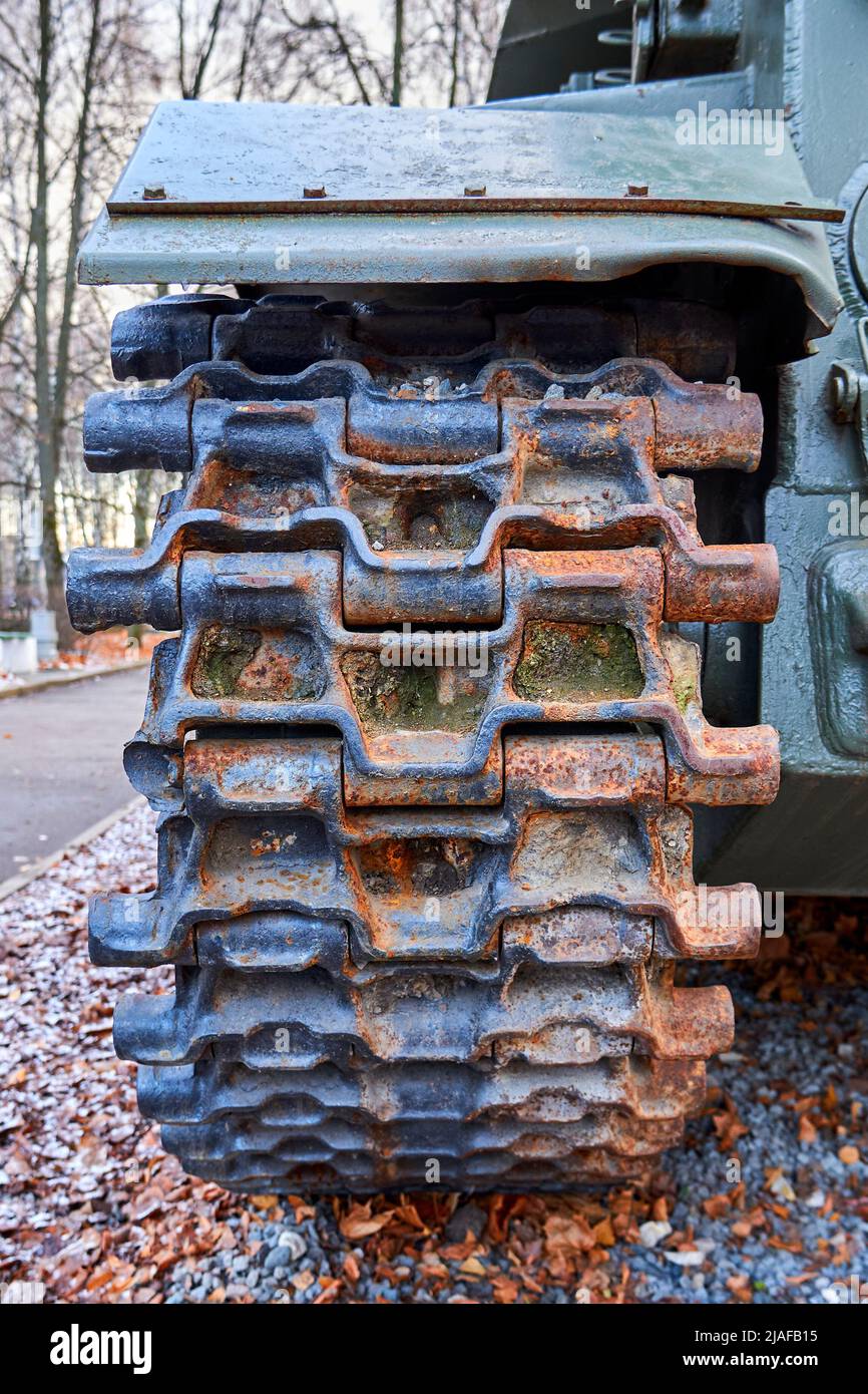 Military tank tracks close up view Stock Photo - Alamy