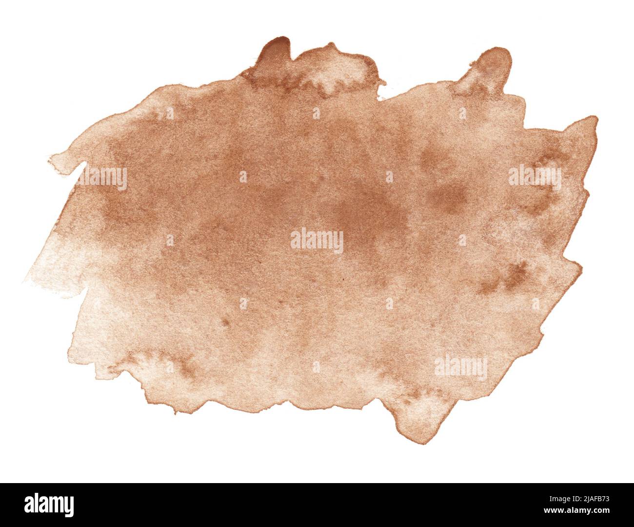 Abstract brown watercolor splash texture isolated on white background ...